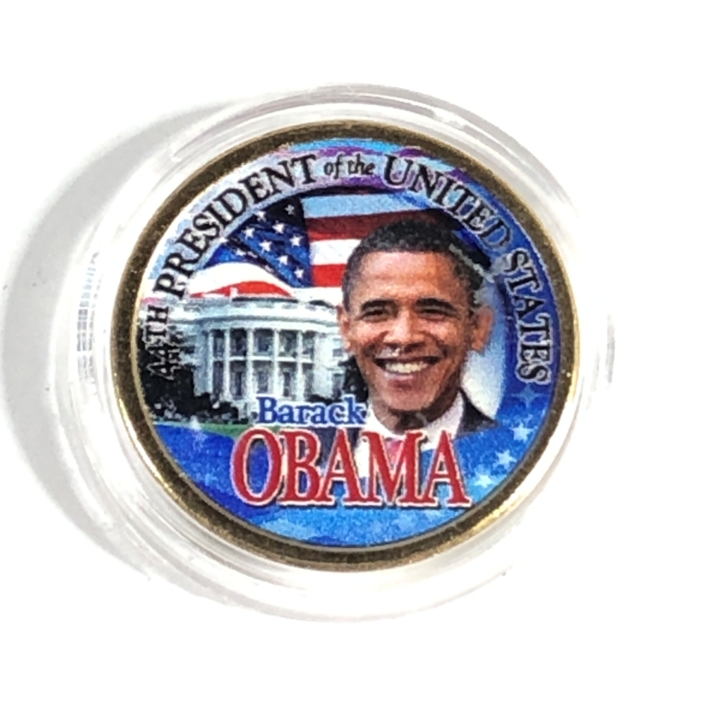 Colorized Presidential Dollar Commemorating B. Obama | Property Room