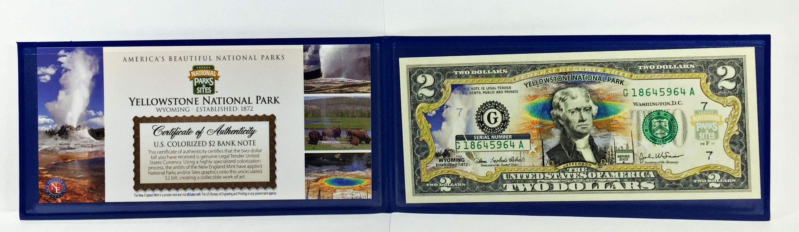 Colorized Series 2003A $2 Federal Reserve Note*Commemorating ...