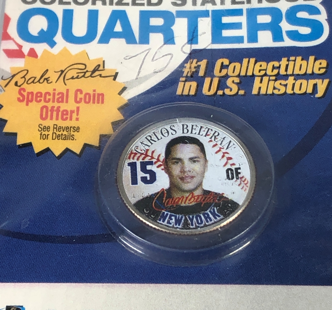 Colorized State Quarter Commemorating Carlos Beltran; #15, New York ...