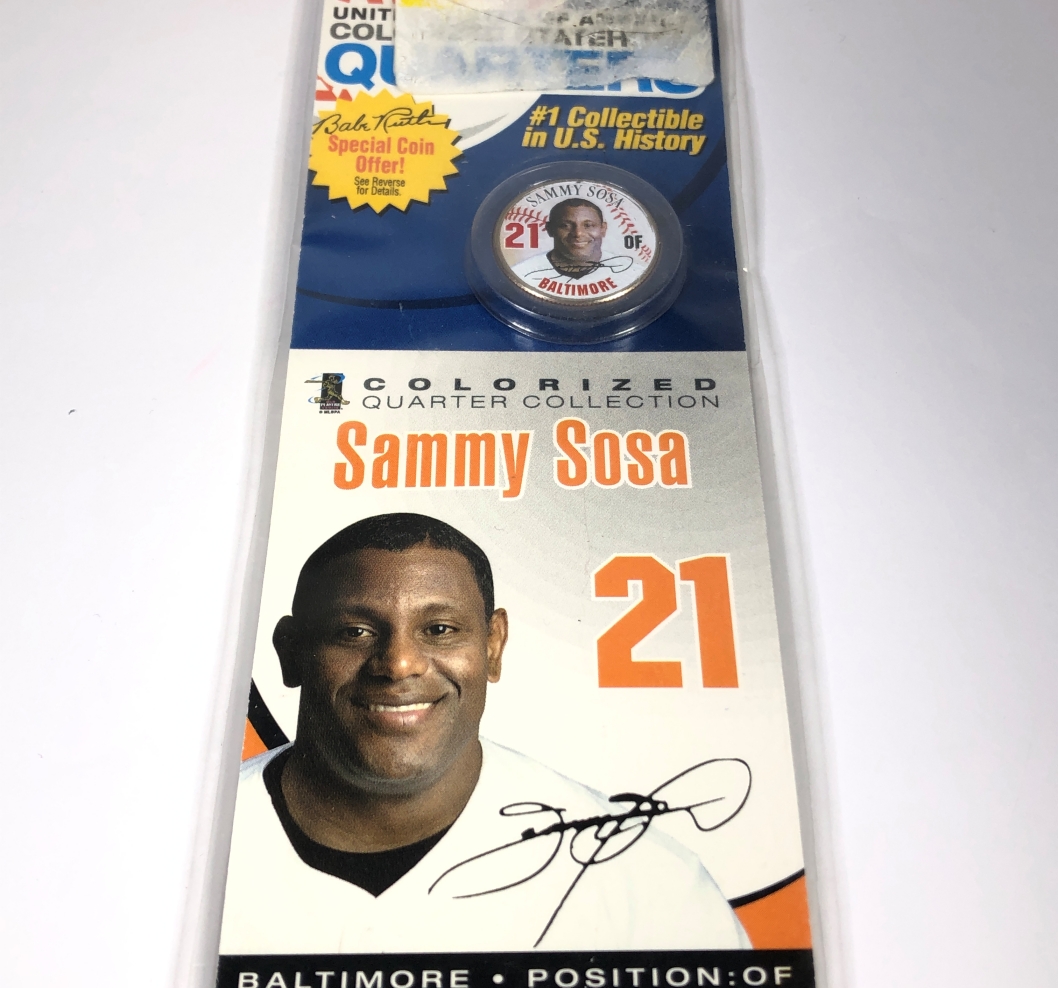 Colorized State Quarter Commemorating Sammy Sosa; #21, Baltimore ...