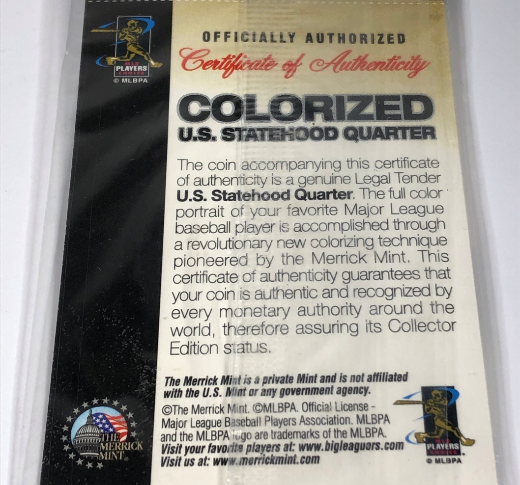 Colorized State Quarter Commemorating Troy Glaus; #25, Arizona ...