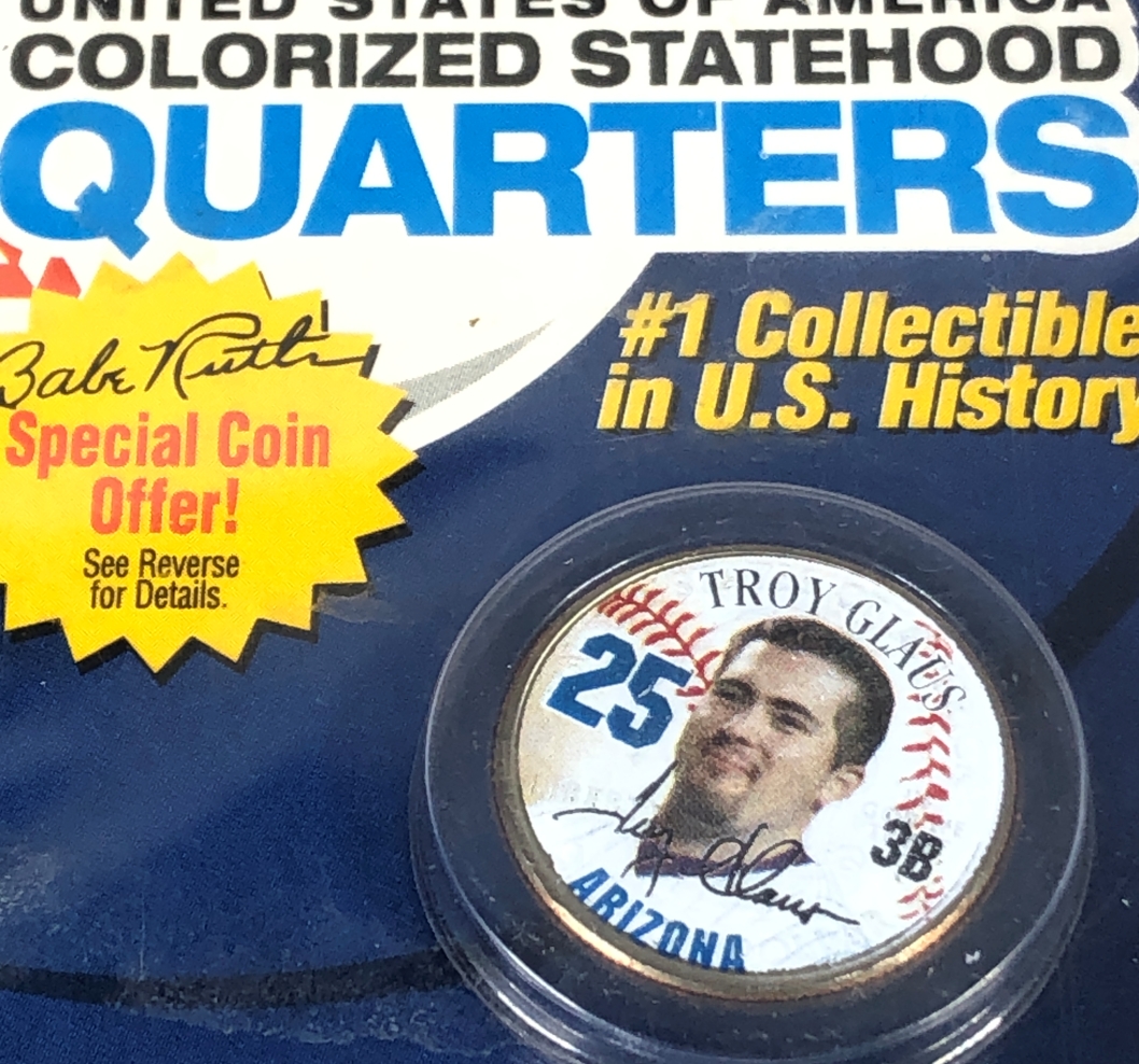 Colorized State Quarter Commemorating Troy Glaus; #25, Arizona ...