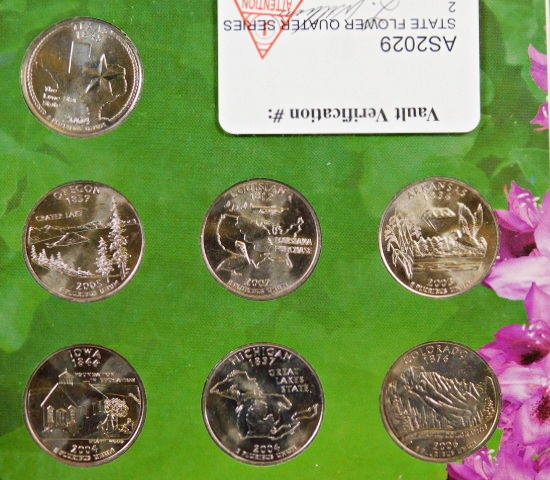 Colorized States Flower Quarter Dollar Collection*State Commemorative's ...
