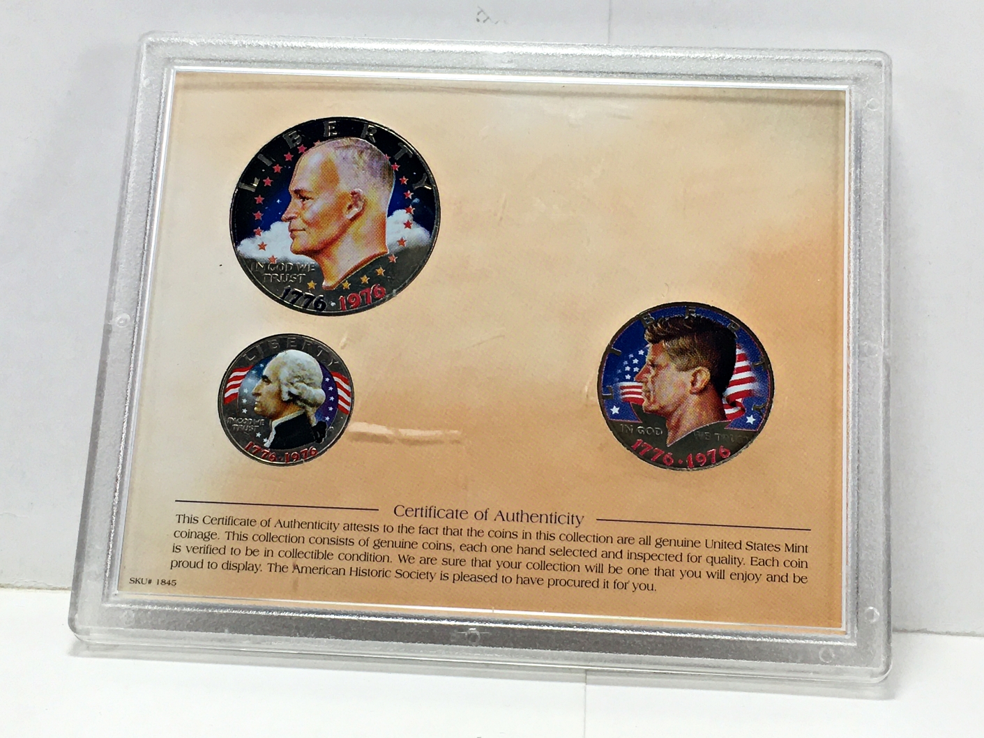 Colorized US Bicentennial Coin Collection: Eisenhower Dollar, Kennedy ...