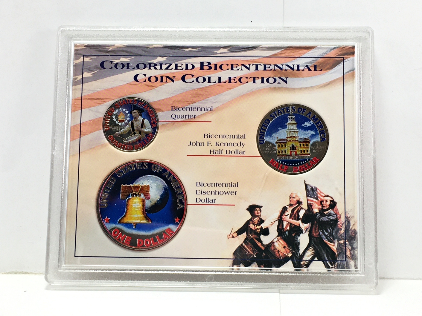 Colorized US Bicentennial Coin Collection: Eisenhower Dollar, Kennedy ...