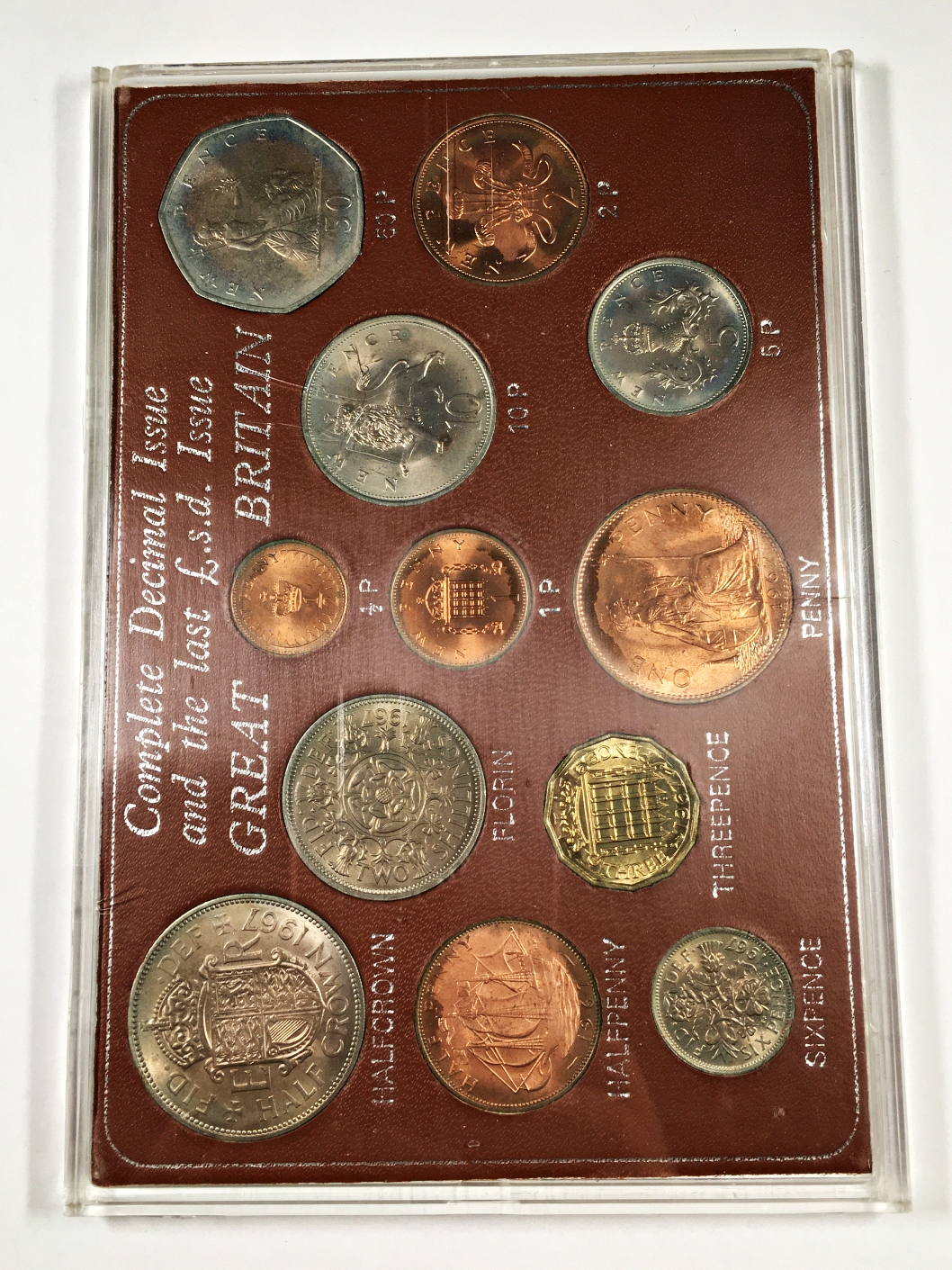 Complete Decimal Issue and the Last Pound Issue Britain 12 Coin Set ...