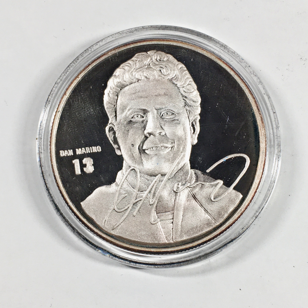 Dan Marino Commemorative Silver Medallion*One Troy Ounce .999 Fine ...