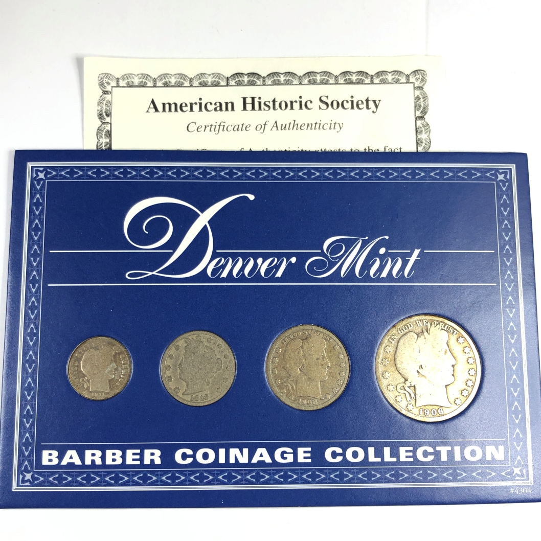 Denver Mint Barber Coinage Collection: 1911-D Silver dime, 1912 "V ...