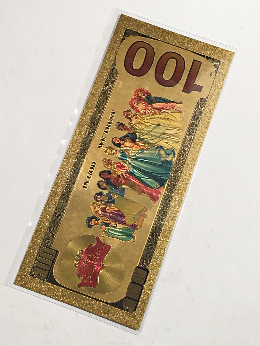 Disney Princesses/Cinderella Gold Foil 100 Dollar Banknote | Property Room