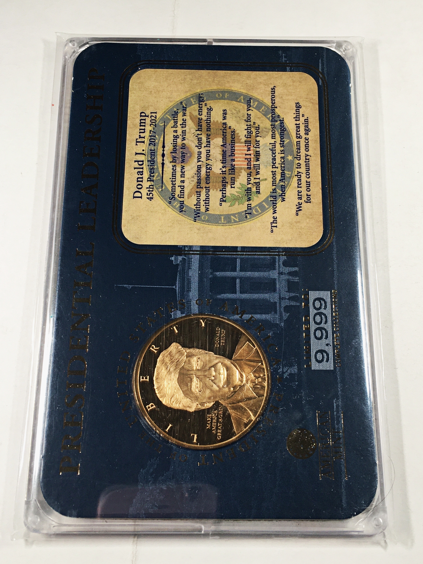 Donald J. Trump Commemorative Medallion*24K Gold Layered*Only 9,999 ...