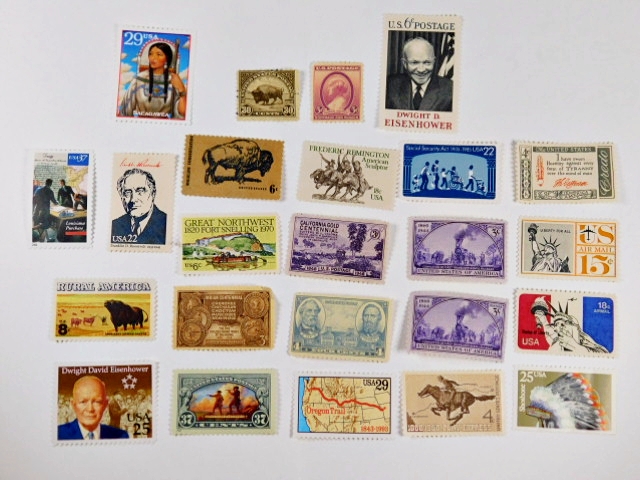 Dozens of New/Unused Postage Stamps*Eisenhower, Native American, 32c ...