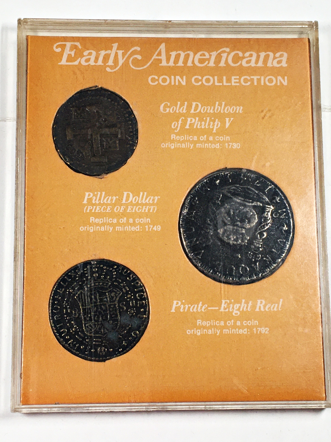 Early American Coin Collection Replicas: Gold Doubloon, Pillar Dollar ...