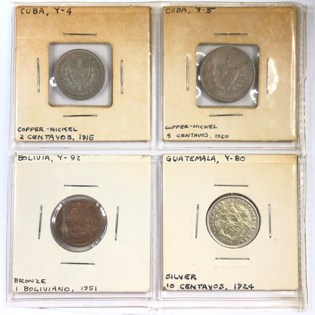 Early to Mid 1900's World Coins From Cuba, Bolivia and Guatemala*One is ...