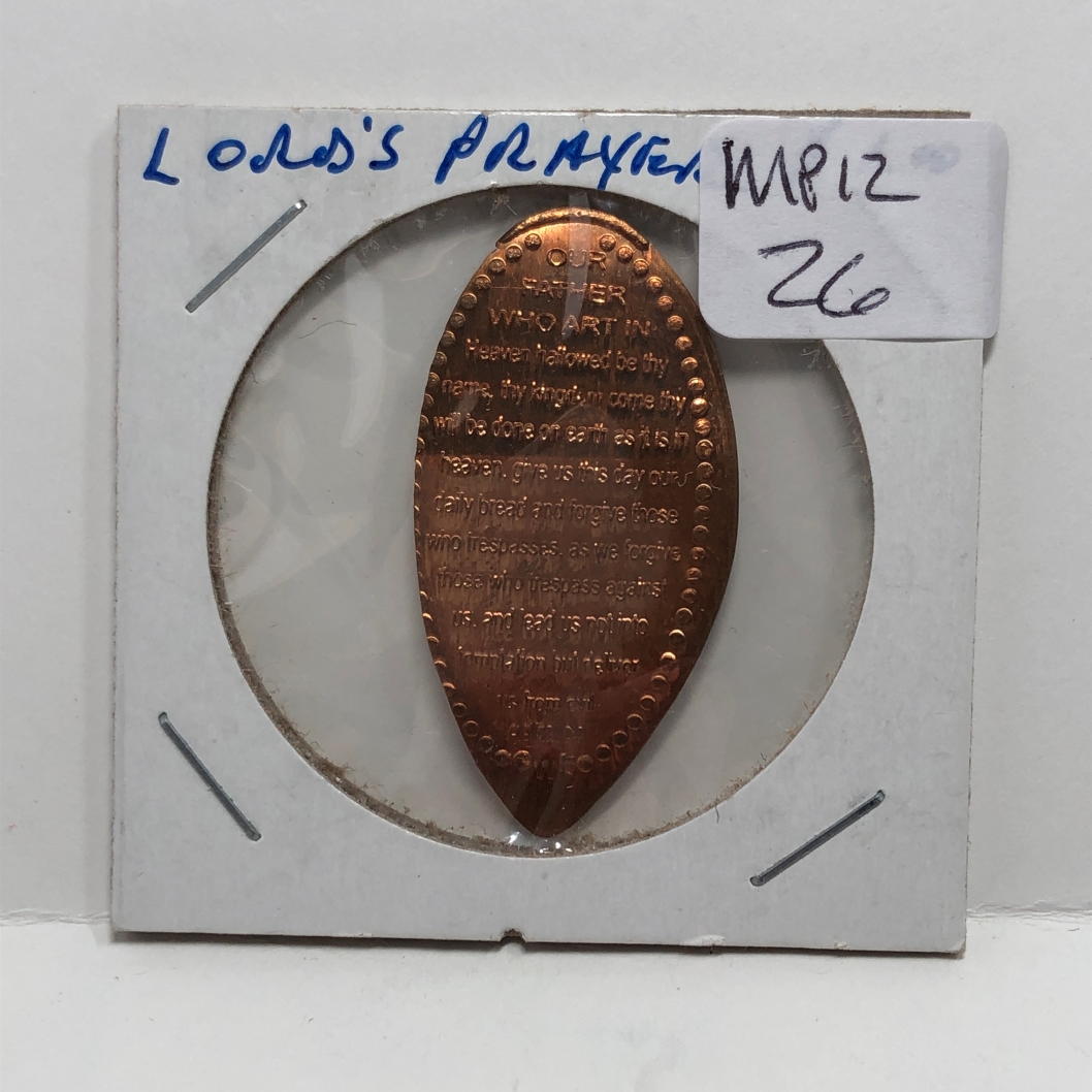 Elongated Cent with the Lord's Prayer Imprinted On It | Property Room
