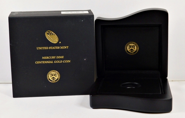 Empty Boxing for United States Mint Mercury Dime Centennial Gold Coin ...