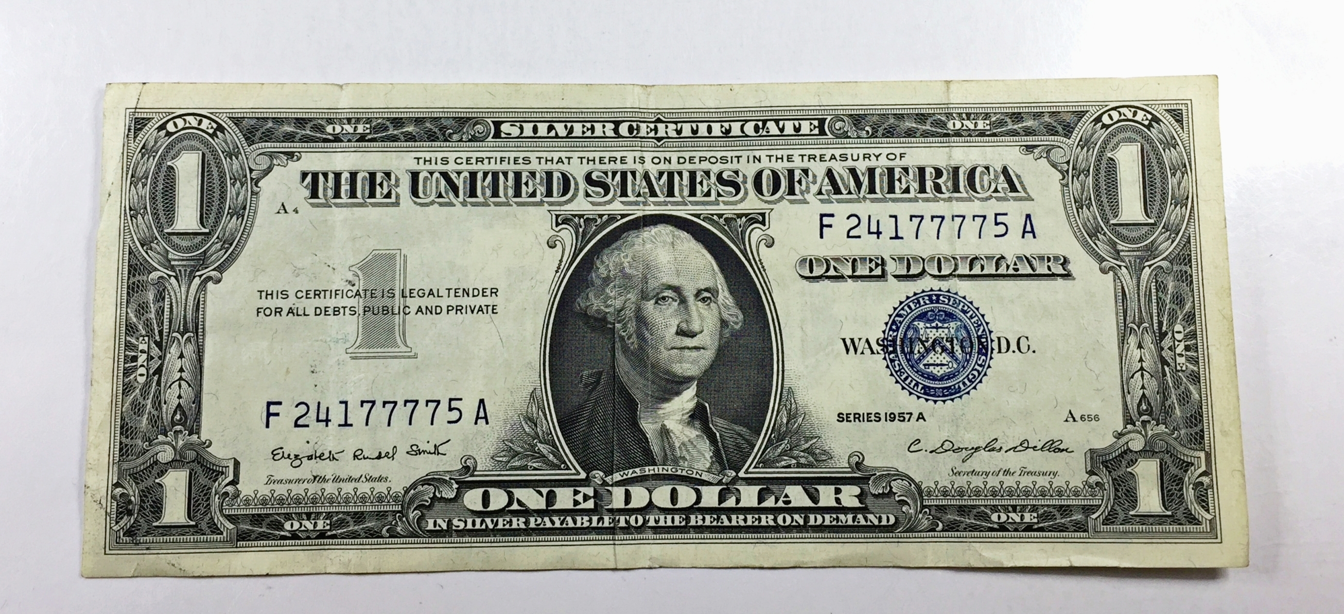 FANCY SERIAL NUMBERS w/4 Solid 7's 1957A $1 Silver Certificate ...