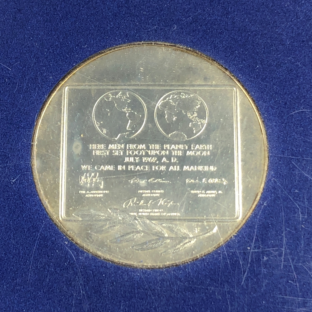 First Step on the Moon Eyewitness Medal Solid Sterling Silver Frankling ...