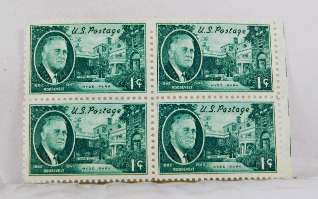 Four 1945 US 1c Stamps of D. Roosevelt | Property Room