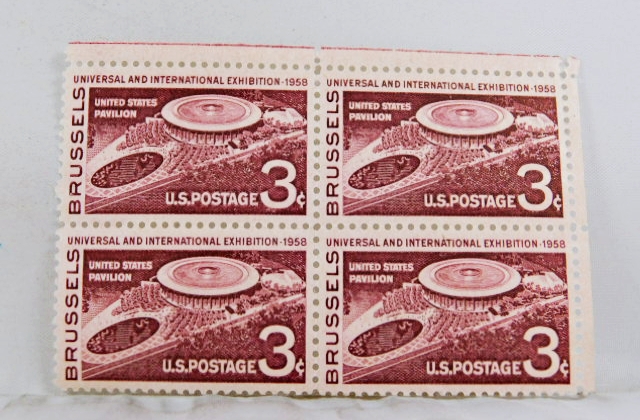 Four 1958 Brussels US 3c Stamps | Property Room