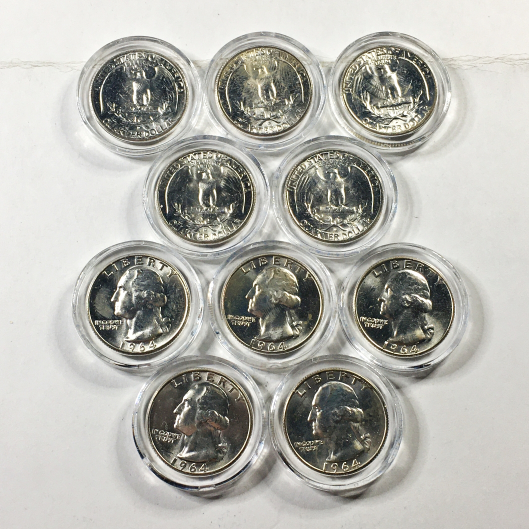 From the BINION HOARD*Ten Choice Brilliant Uncirculated 1964 Washington ...