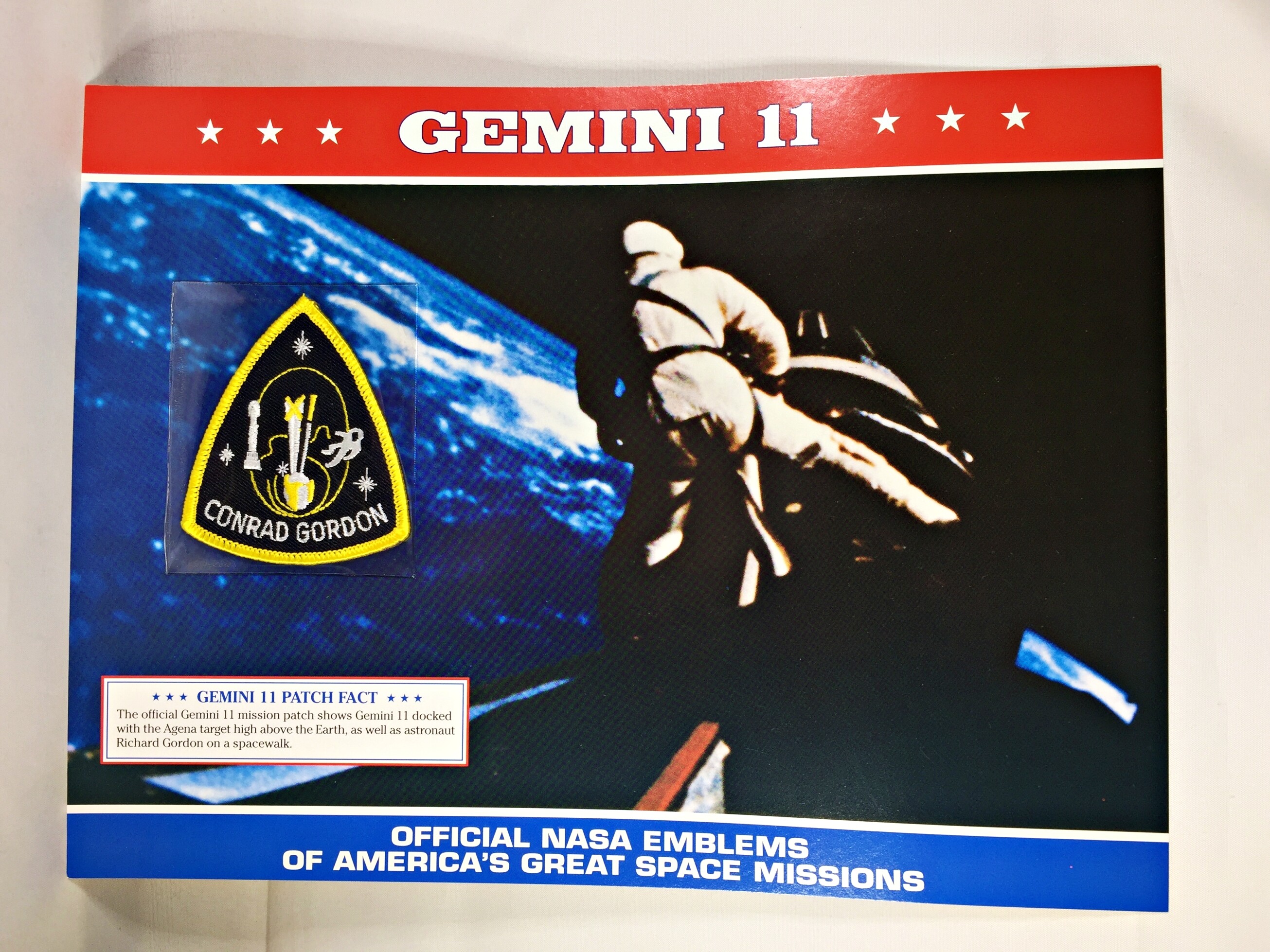 GEMINI 11 (Conrad-Gordon) NASA Space Mission Emblem Patch*Encased in 9" x 11" Historical Story ...
