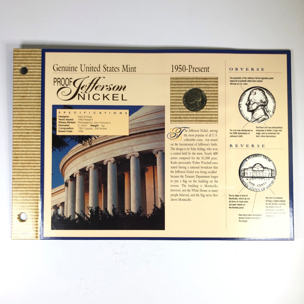 Genuine United States Mint Display Board featuring 1972 S Proof ...