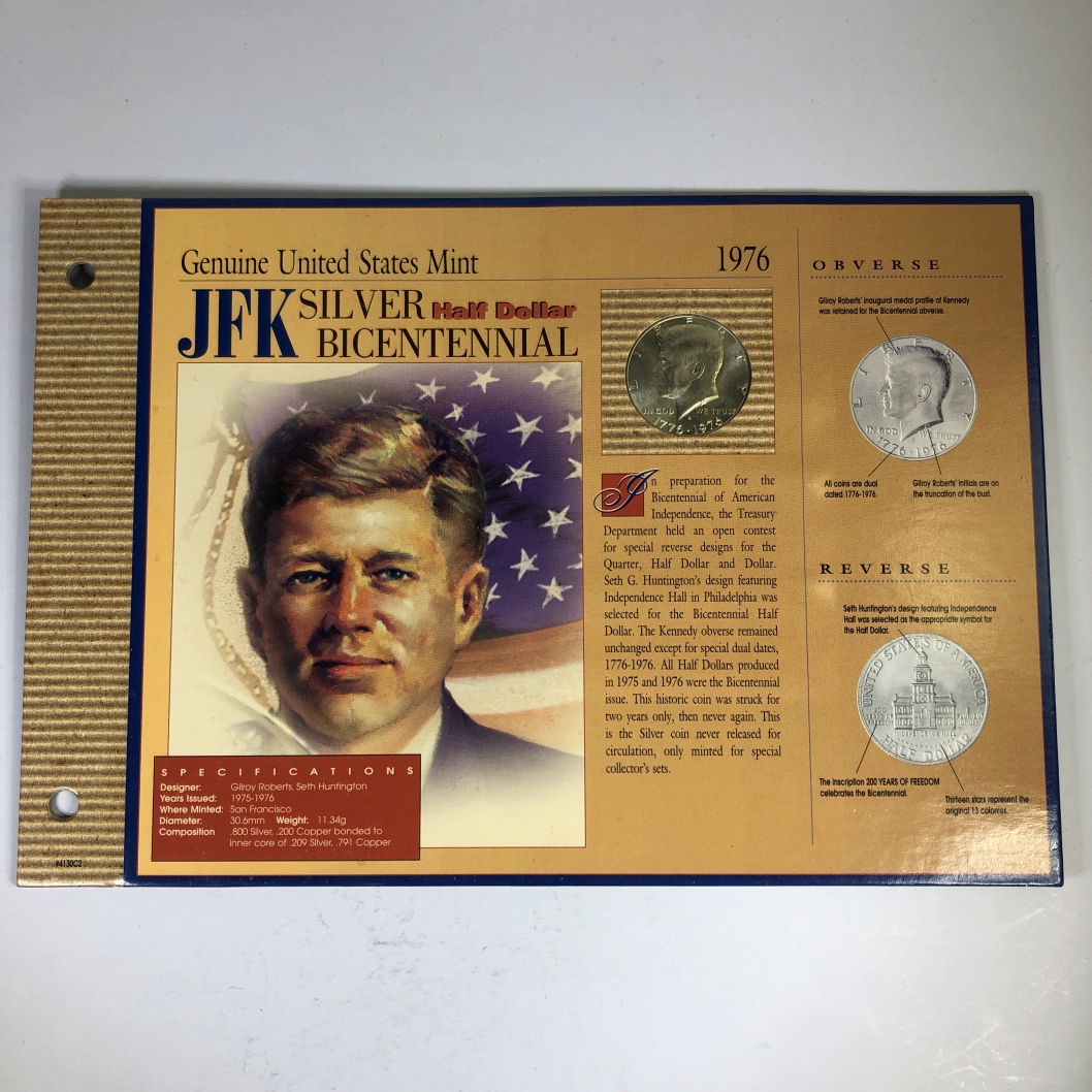 Genuine United States Mint Display Board featuring Silver Bicentennial ...