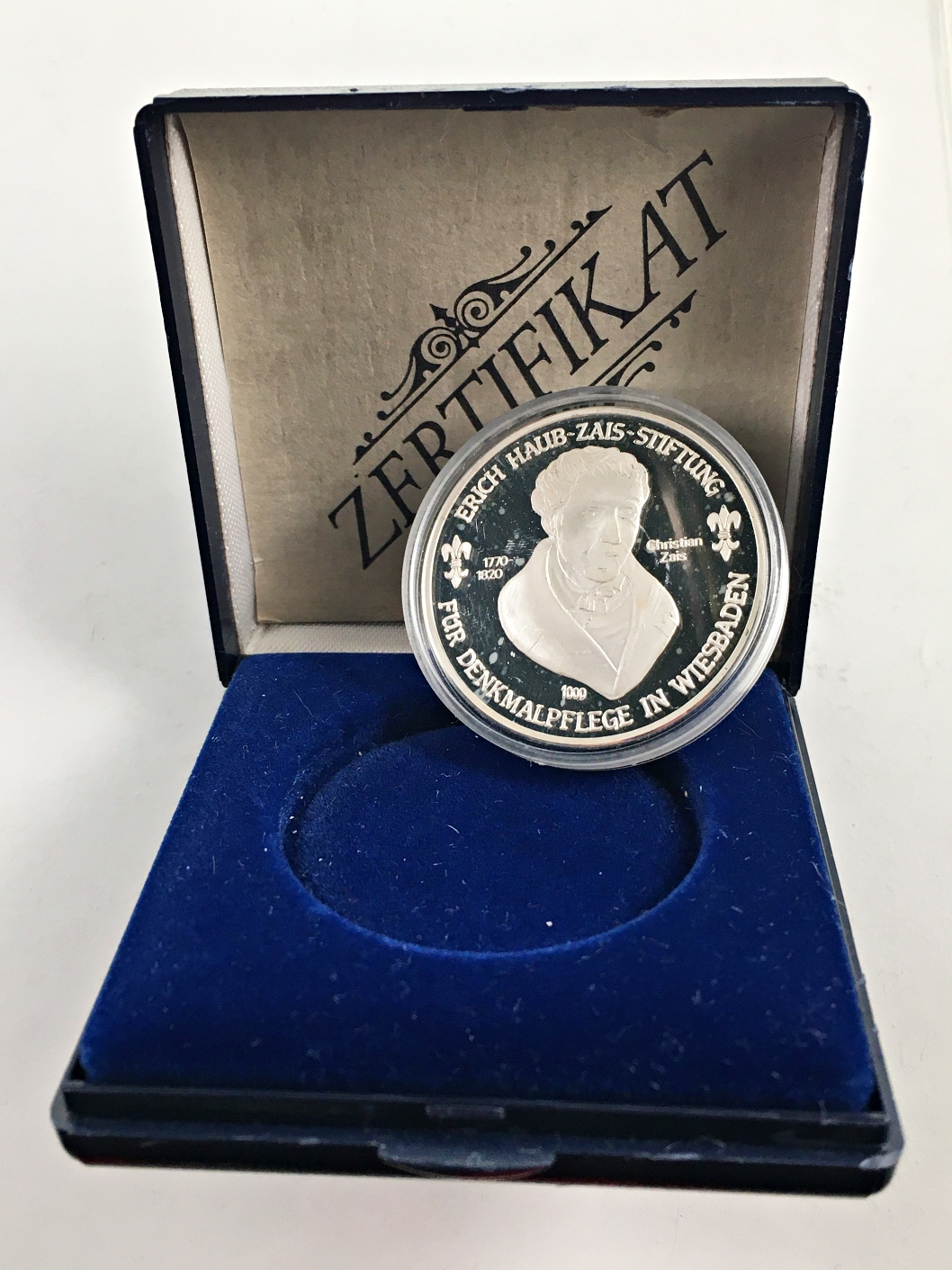 German Architect Christian Zais Commemorative Silver Medallion*19 Grams ...