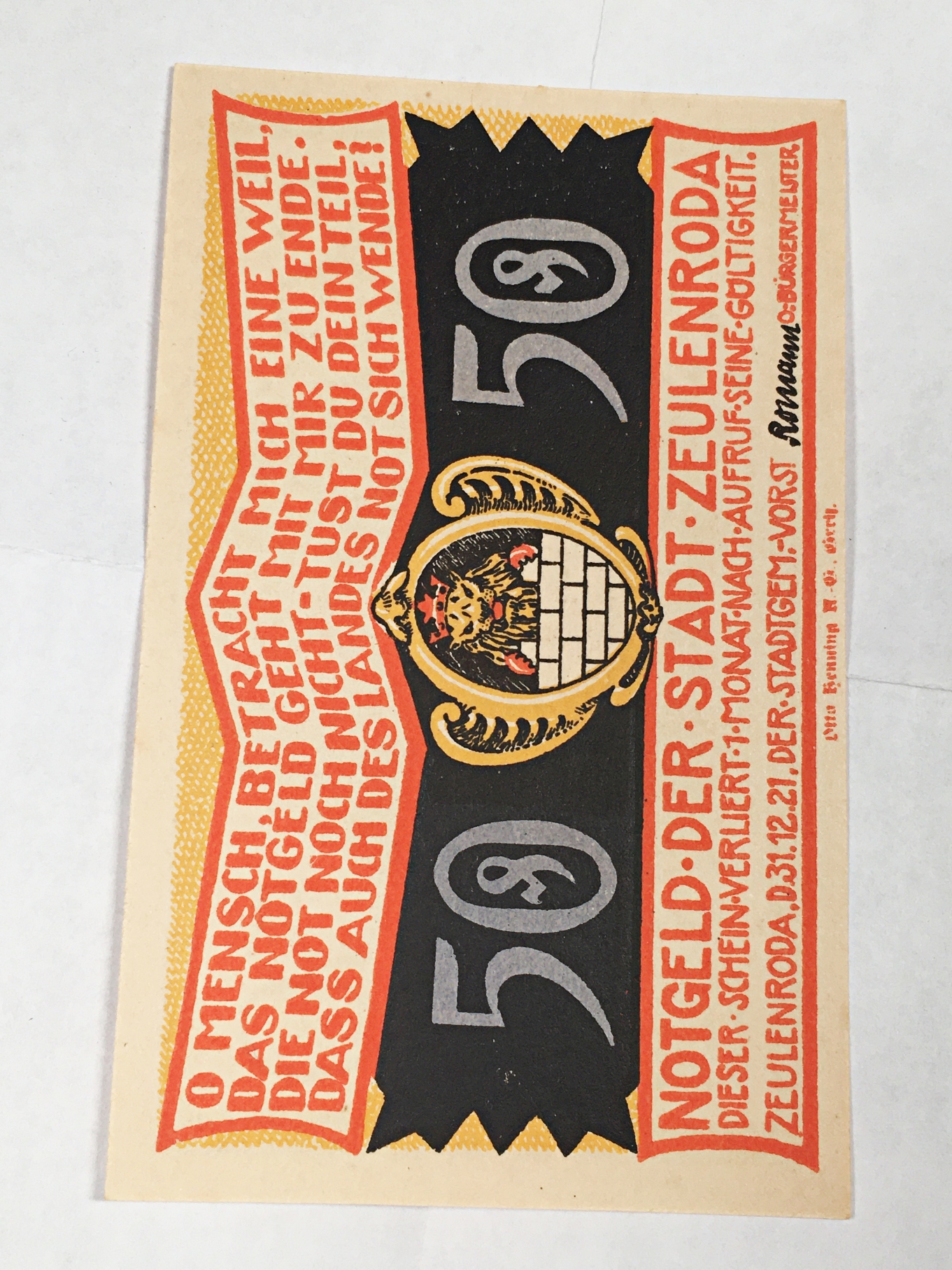Germany Notgeld 50 Pfennig 1921 Emergency Banknote*Crisp Uncirculated ...