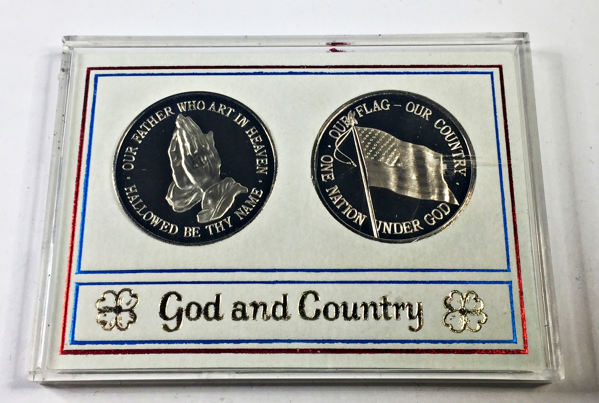 God and Country*Our Father Prayer and Pledge of Allegiance on Silver ...