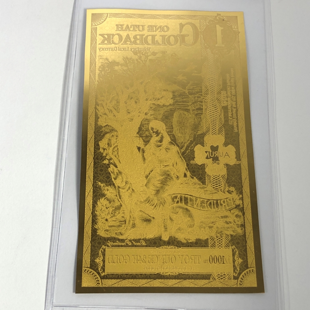 Gold 1/1000th Troy oz Pure 24KT Goldback Note Issued by Utah in ...