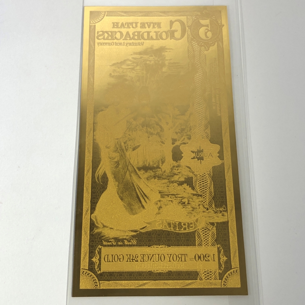 Gold 1/200th Troy oz Pure 24Kt Goldback Note Issued by Utah in ...