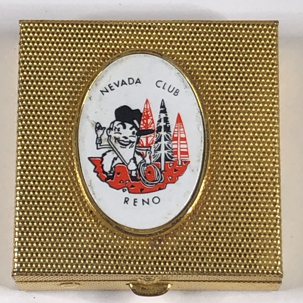 Gold Colored Metal Box*Nevada Club; Reno*1.5" Square | Property Room