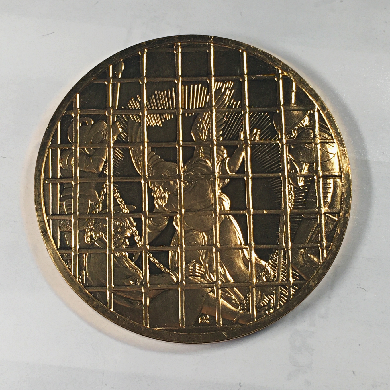 Gold Electro-plated Sterling Silver Medallion*The Liberation of St ...