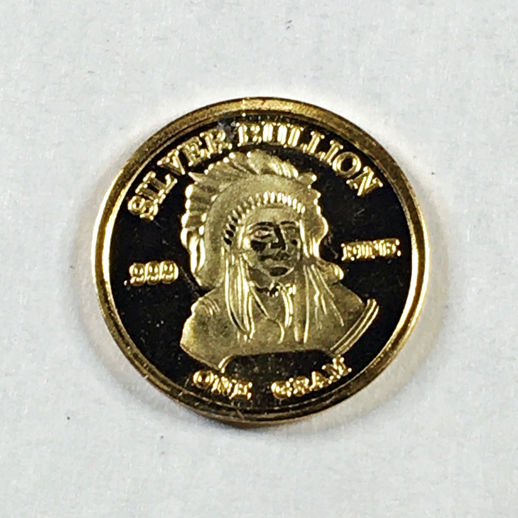 Gold Layered 1 Gram .999 Fine Silver Round | Property Room