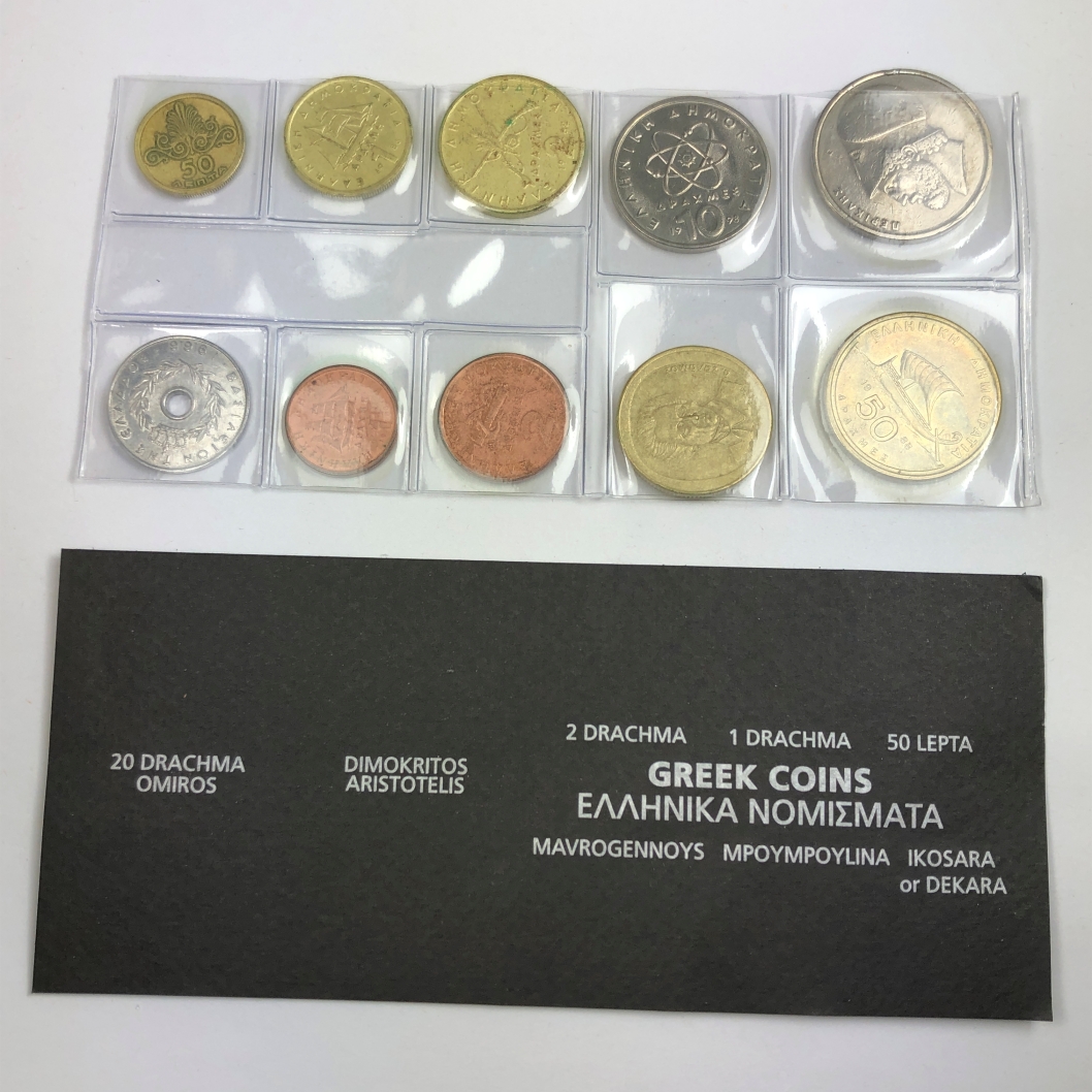 Greek Type Set Includes 10 Coins in Holder | Property Room