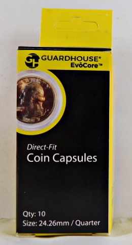 GuardHouse Direct Fit Quarter Coin Capsules*24.26 mm*Box of 10*New and ...