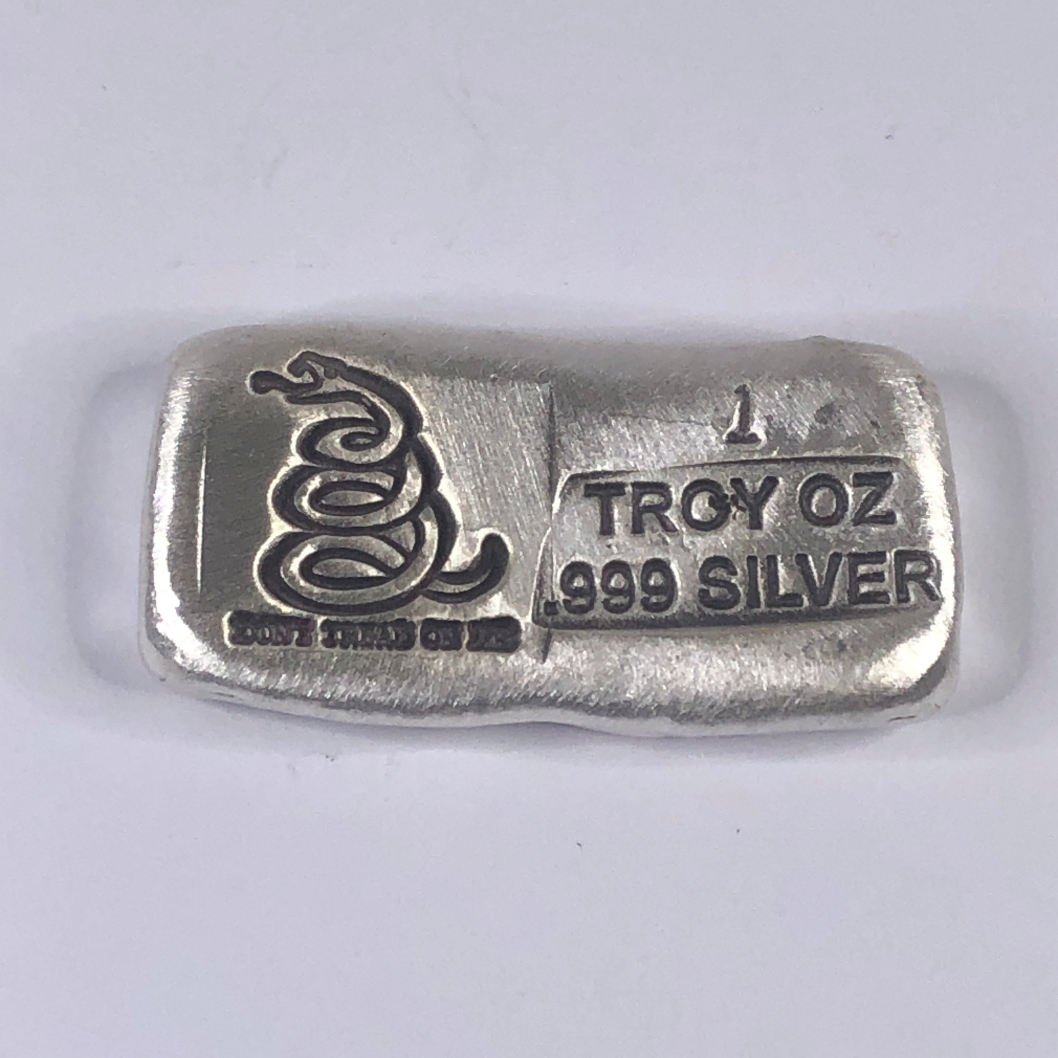 Hand-poured 1 Troy Ounce .999 Silver Bar*Snake*Don't Tread On Me ...