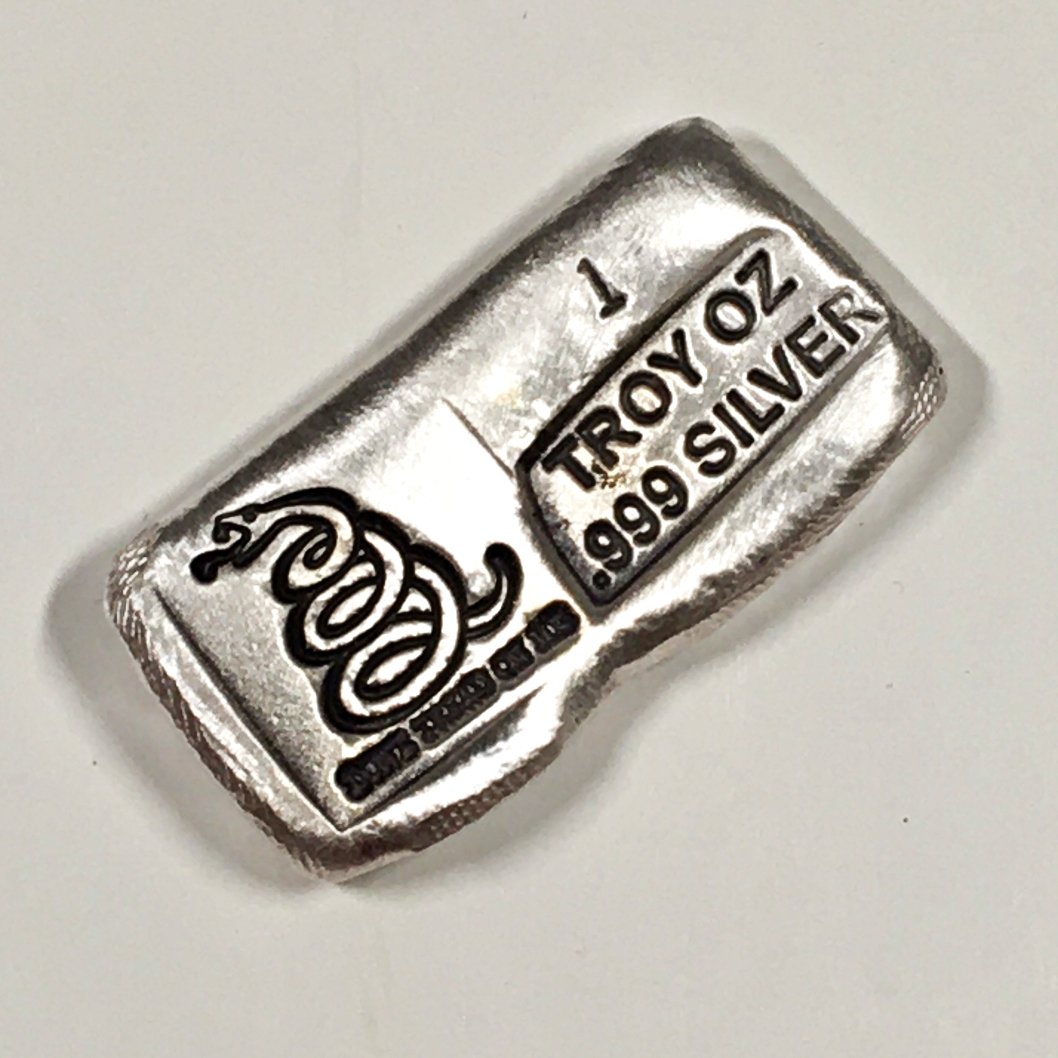 Hand-poured 1 Troy Ounce .999 Silver Bar*Snake*Don't Tread On Me ...