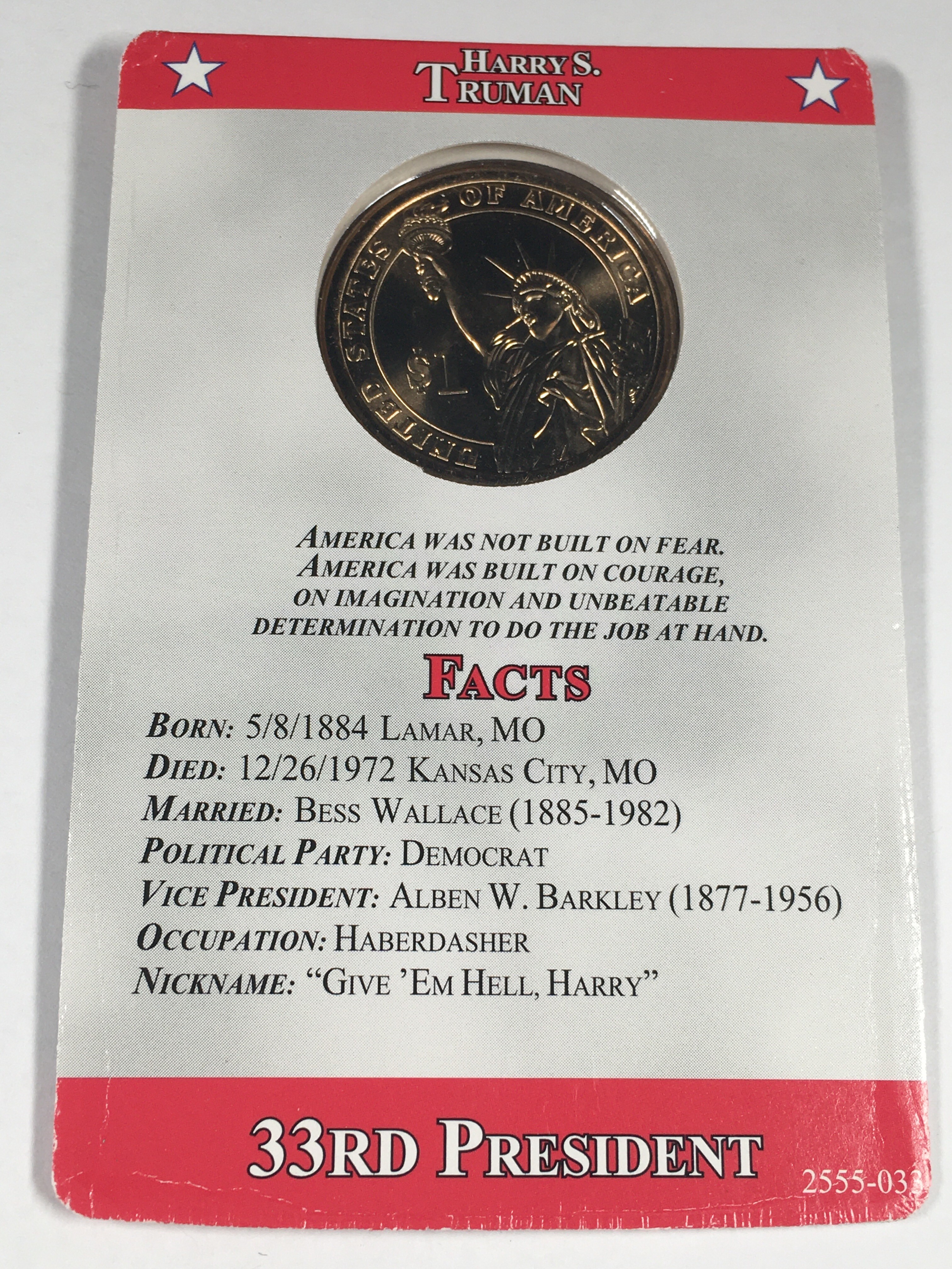Harry S. Truman Presidential Commemorative Dollar*Brilliant ...