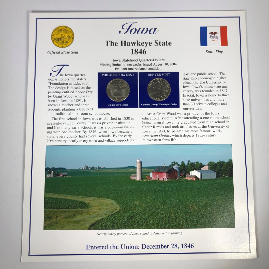 Iowa Commemorative State Quarters *High Grade Uncirculated | Property Room