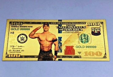 John Cena Gold Foil 100 Dollar Commemorative Banknote | Property Room