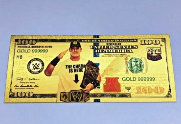 John Cena Gold Foil 100 Dollar Commemorative Banknote | Property Room