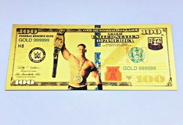 John Cena Gold Foil 100 Dollar Commemorative Banknote | Property Room