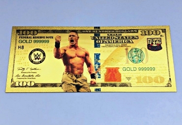 John Cena Gold Foil 100 Dollar Commemorative Banknote | Property Room