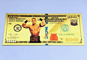 John Cena Gold Foil 100 Dollar Commemorative Banknote | Property Room
