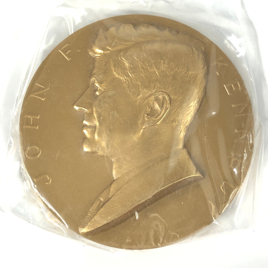 John F. Kennedy High Relief Bronze Commemorative Medallion*Over 7oz ...