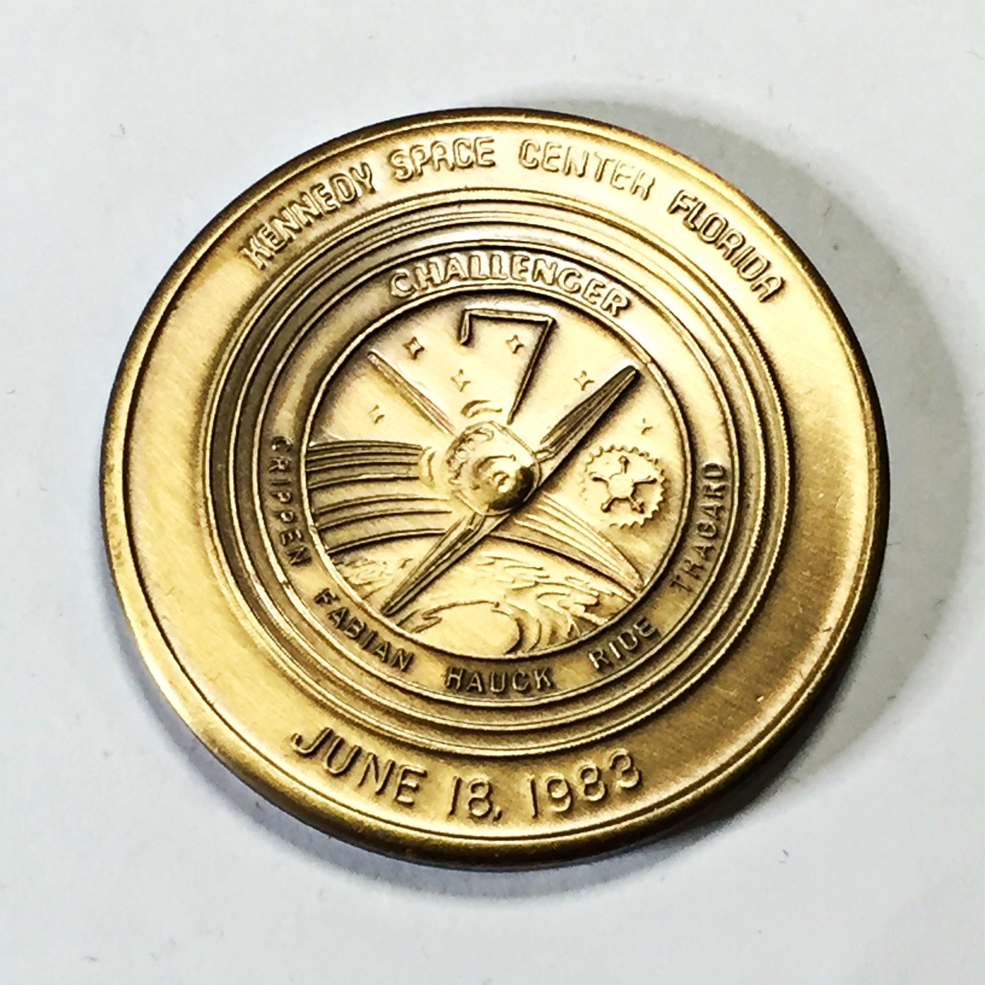 June 18, 1983 Bronze Medallion Commemorating the Challenger Space ...