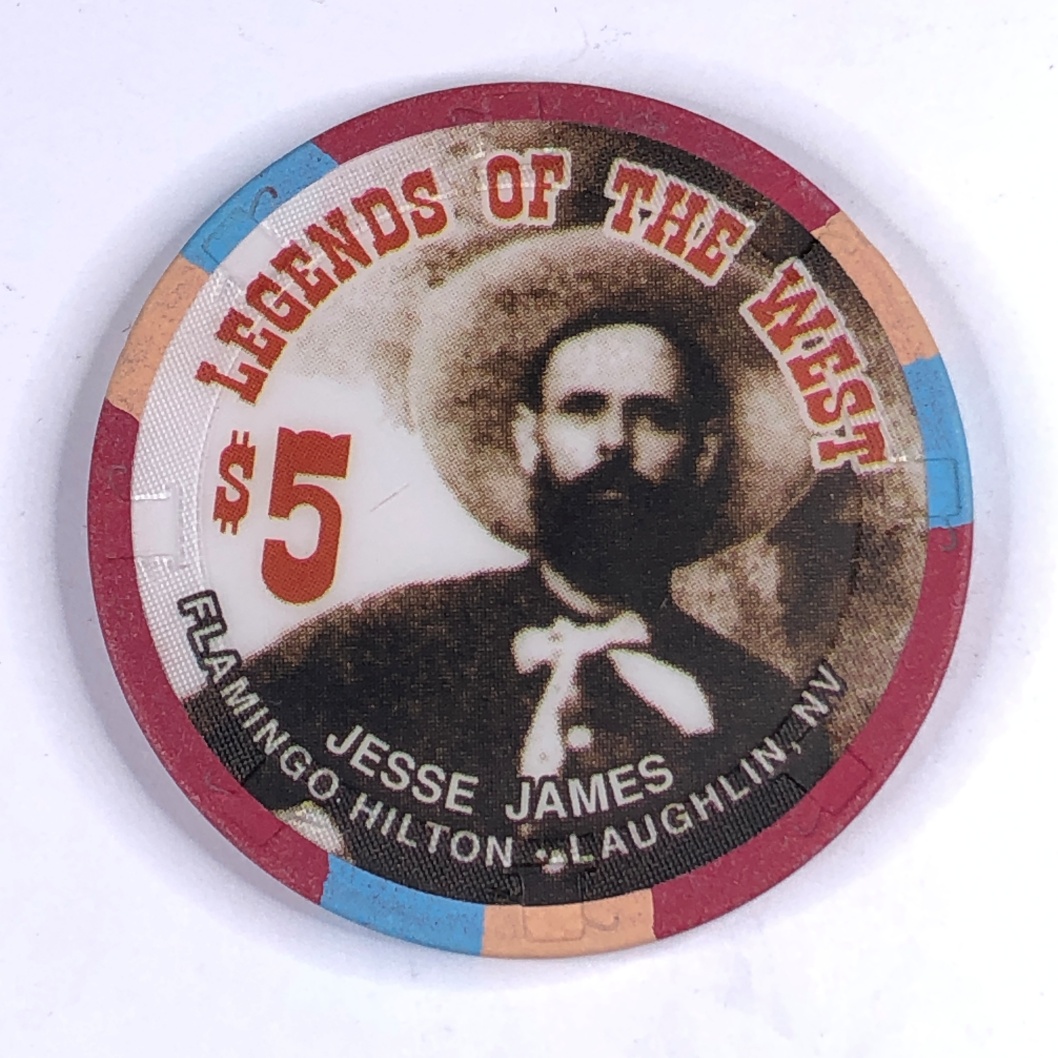 Limited 1996 Edition Legends of the West $5 Gaming Token*Jesse James ...
