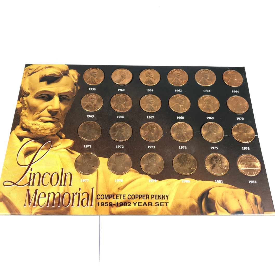 Lincoln Memorial Complete Copper Penny Year Set*1959-1982*Missing 1960 ...